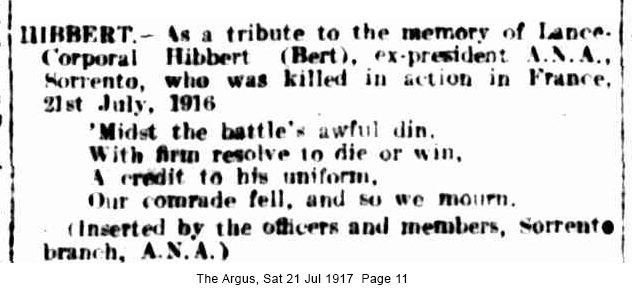 Albert George Hibbert | Nepean Historical Society